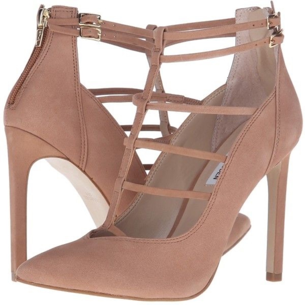 Steve Madden Prazed Sand Nubuck Leather Caged Pump - Gem